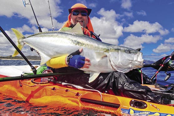 Jigging for kingfish from a kayak - The Fishing Website